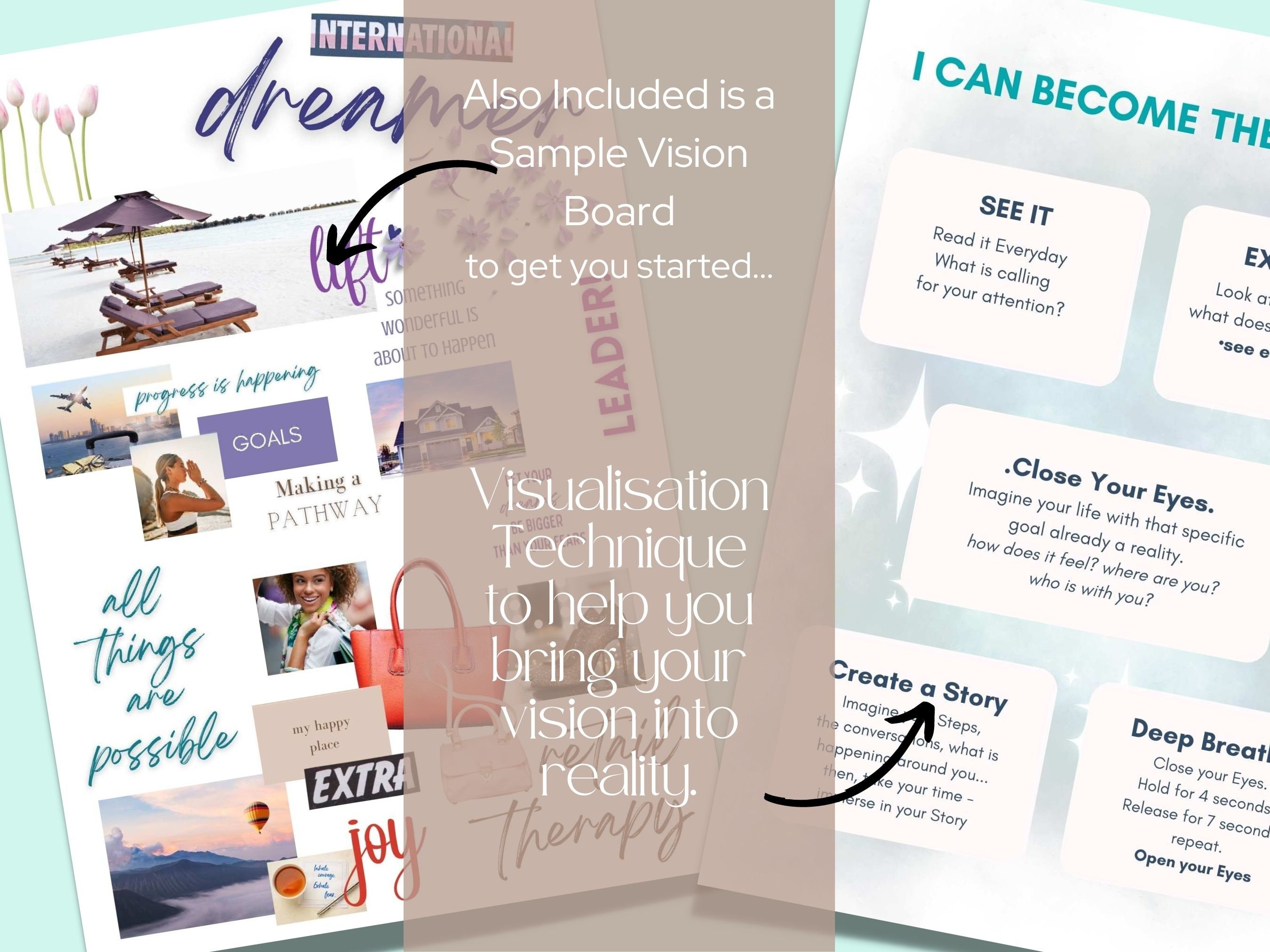 Vision Board Kit inspired Woman 200 PIECES Digital Vision Board ...