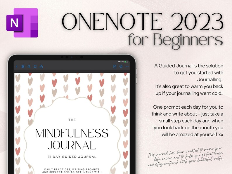Journal Onenote Template Mindfulness, 31-day Digital Guided Journal ...