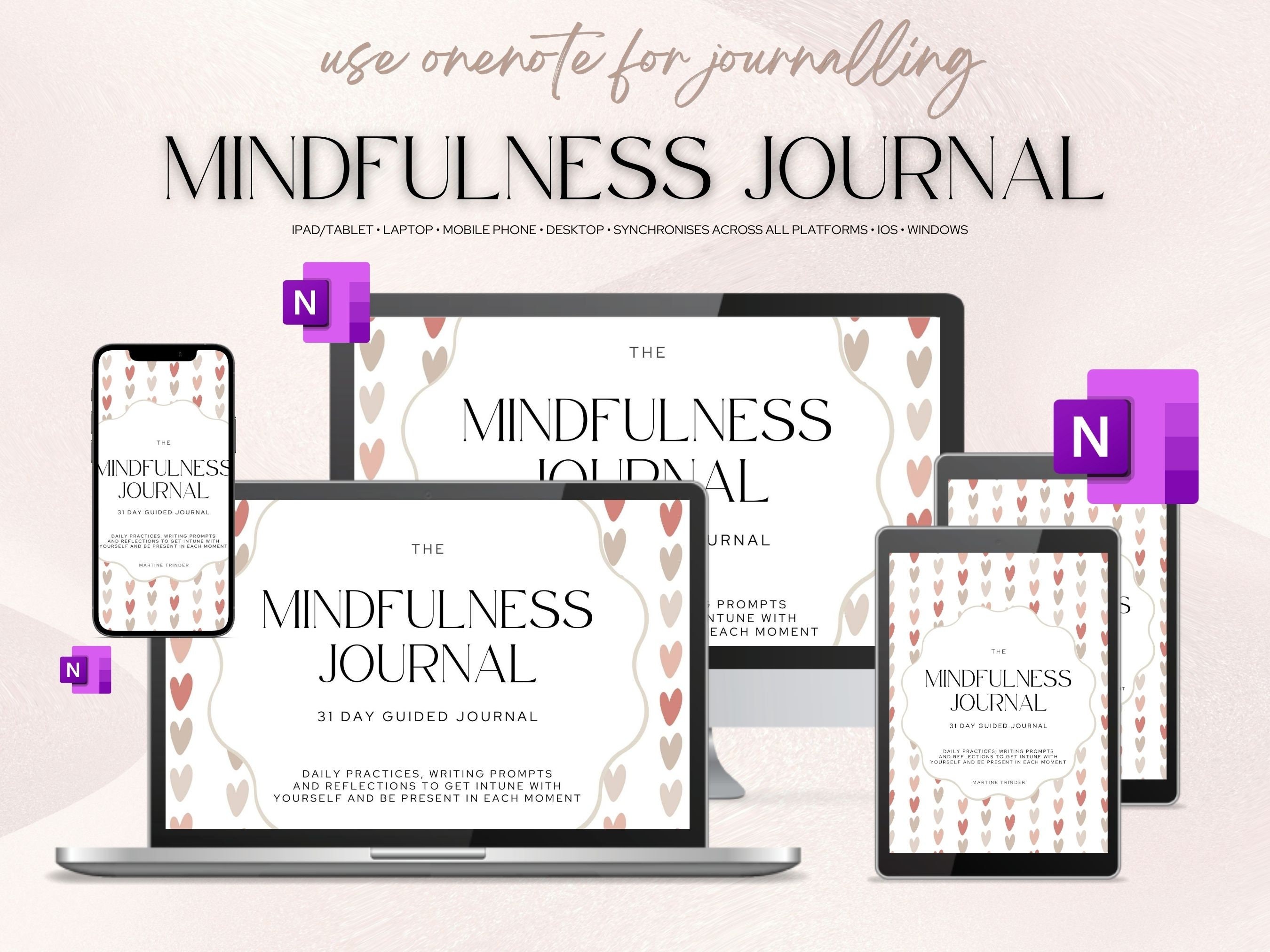 Journal Onenote Template Mindfulness, 31-day Digital Guided Journal ...