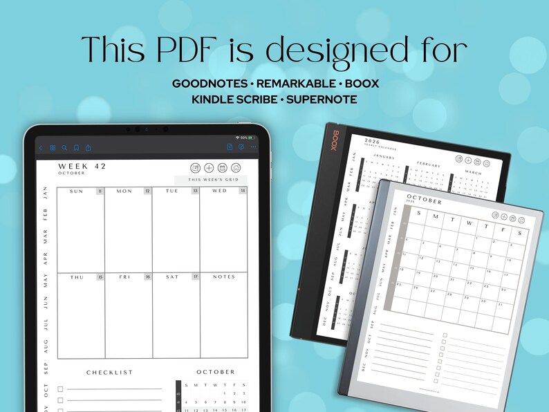 DAILY PLANNER 2026 | Made for Remarkable, BOOX, Goodnotes, All ...