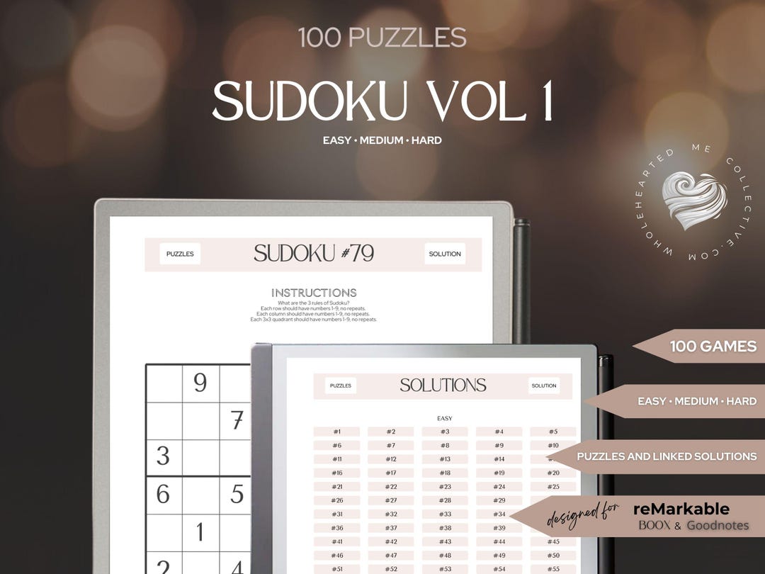Sudoku Vol 1 | 100 Brain Teaser Puzzles for Remarkable, BOOX ...