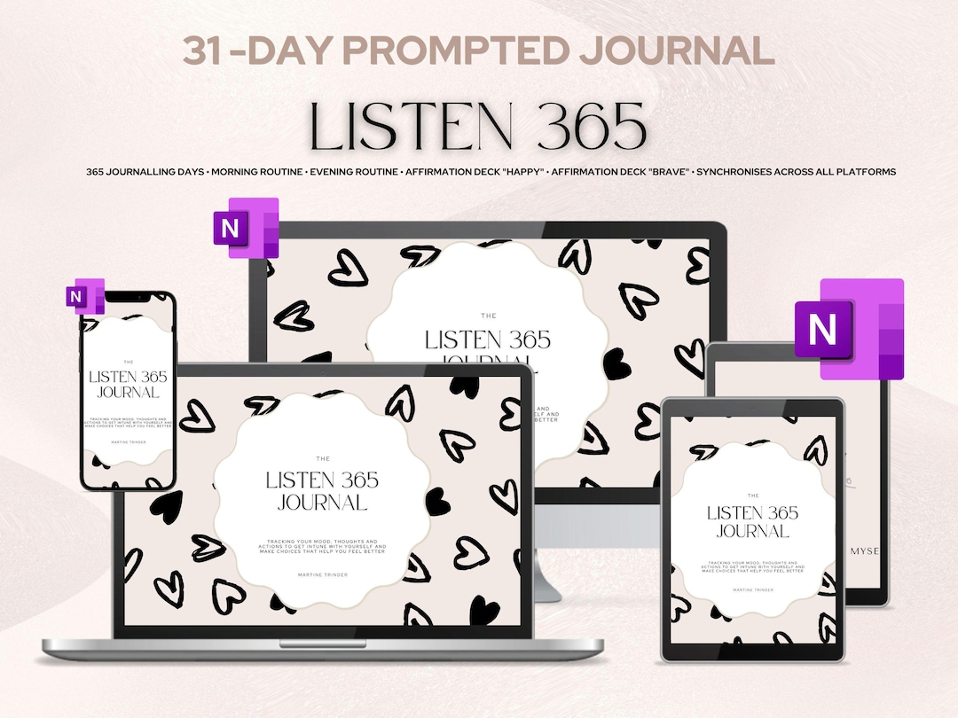 365-day Guided JOURNAL Experience "listen" | Onenote Template 365 Days ...