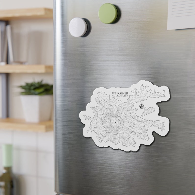 Mt Rainer Topographic Map Mountain Magnet for Travel Lovers - Etsy