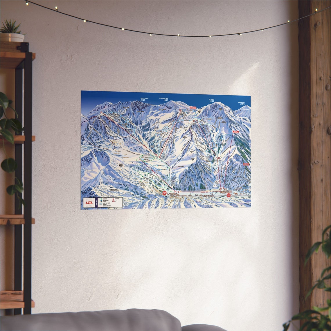 Alta Ski Area Poster, Snowbird Trail Map - Etsy