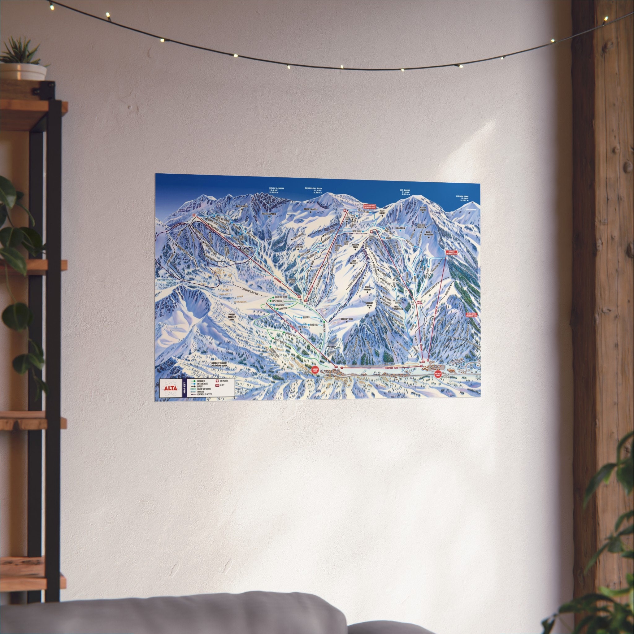 Alta Ski Area Poster, Snowbird Trail Map - Etsy