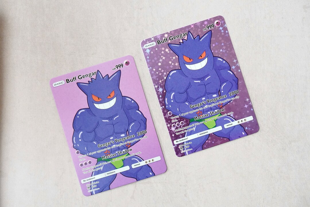 Buff Gengar Vmax First Edition Gift for Him Meme Pokemon - Etsy UK