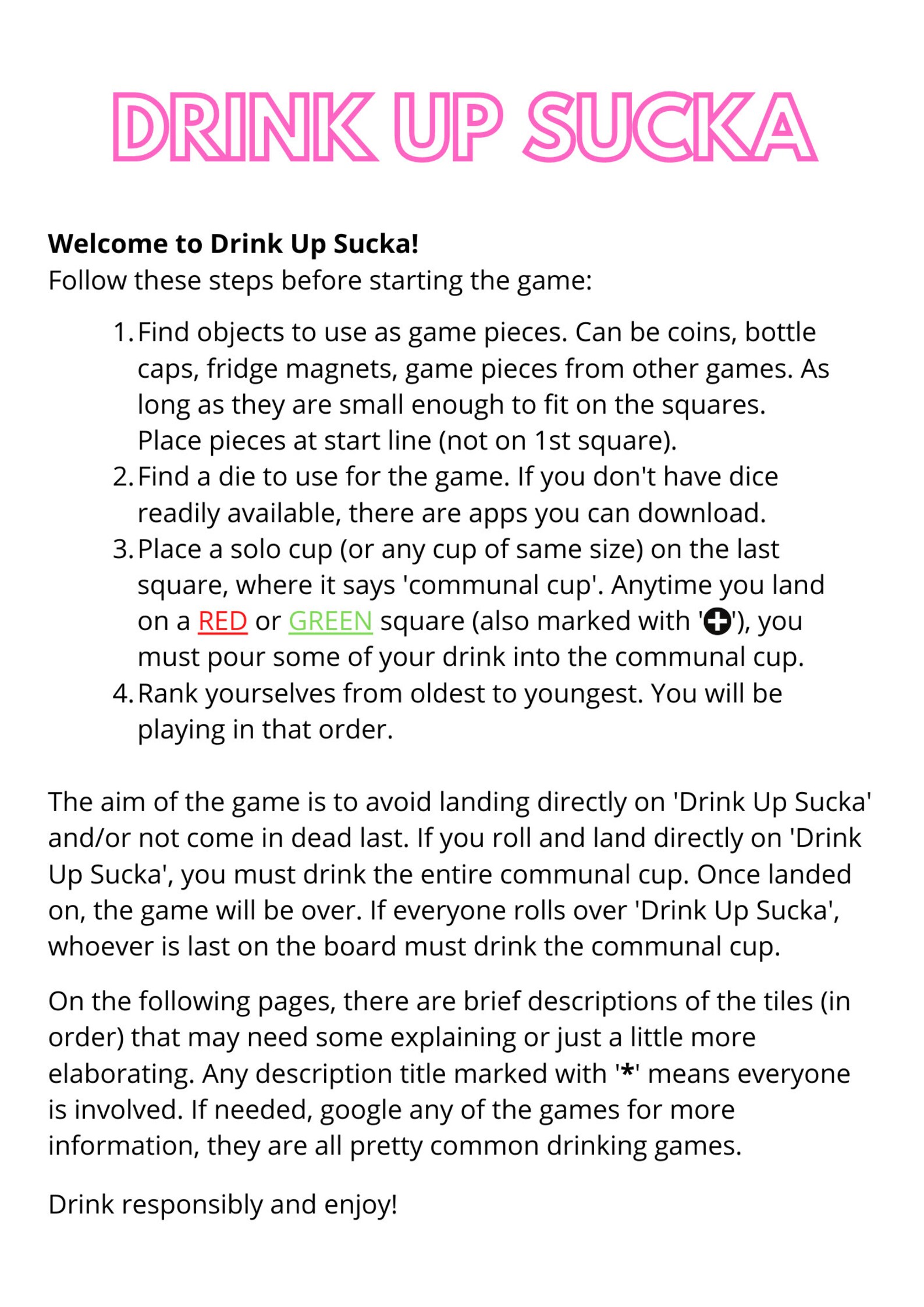 Printable Drinking Blackout Board Game, Instant Download, Small - Etsy