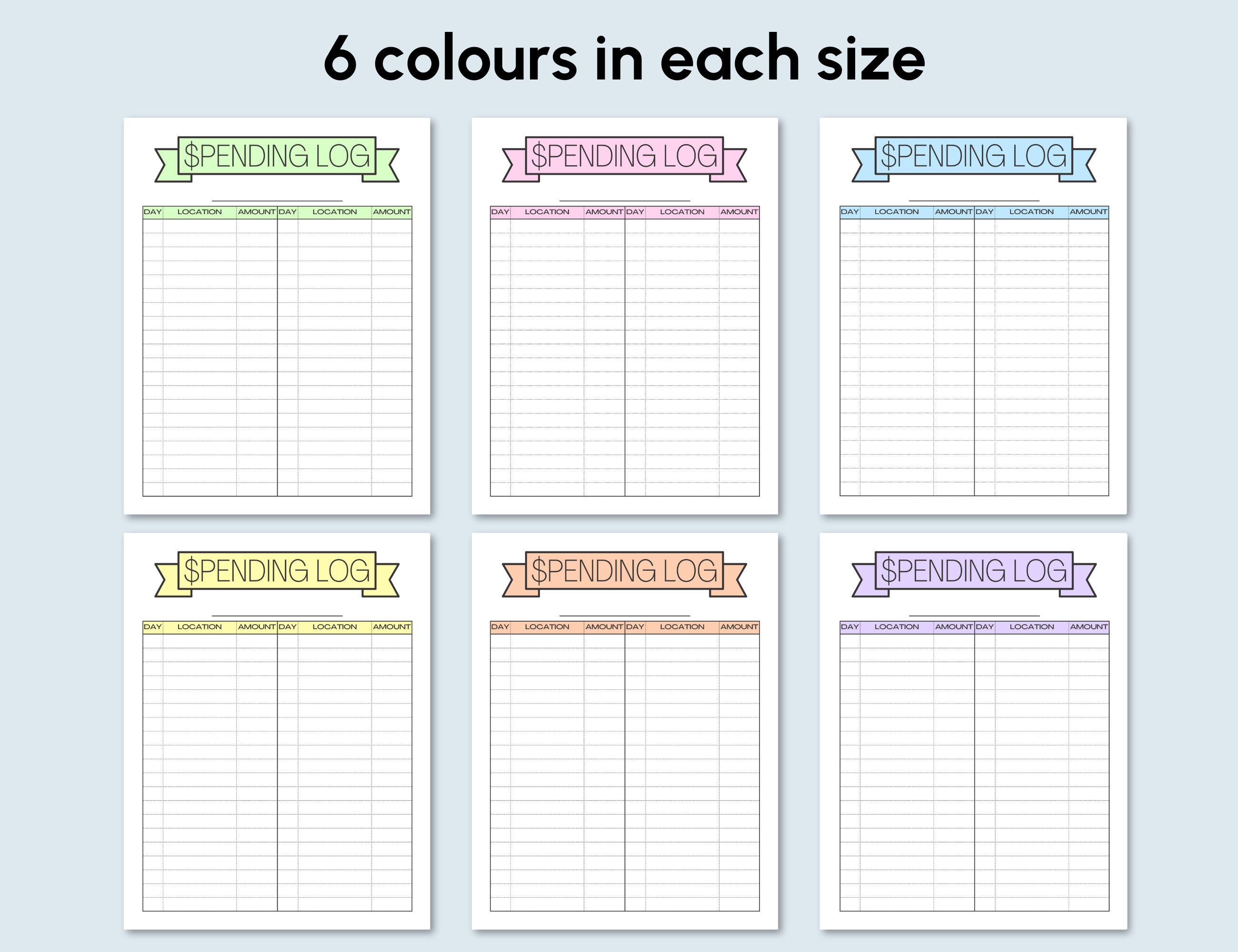 Spending Log, Expense Tracker Printable Digital Download. Budget ...