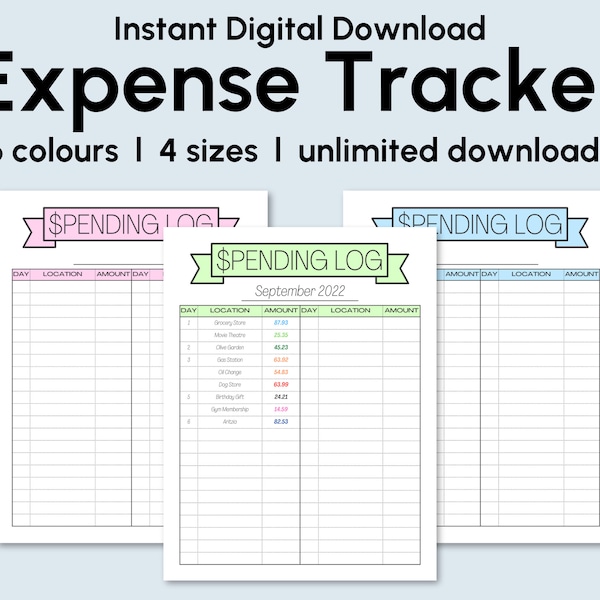 Spending Tracker Digital - Etsy