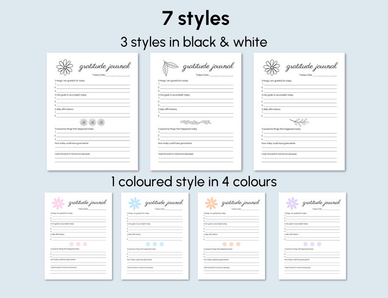 Gratitude Journal Printable Daily Tracker, Digital Download, Printable ...