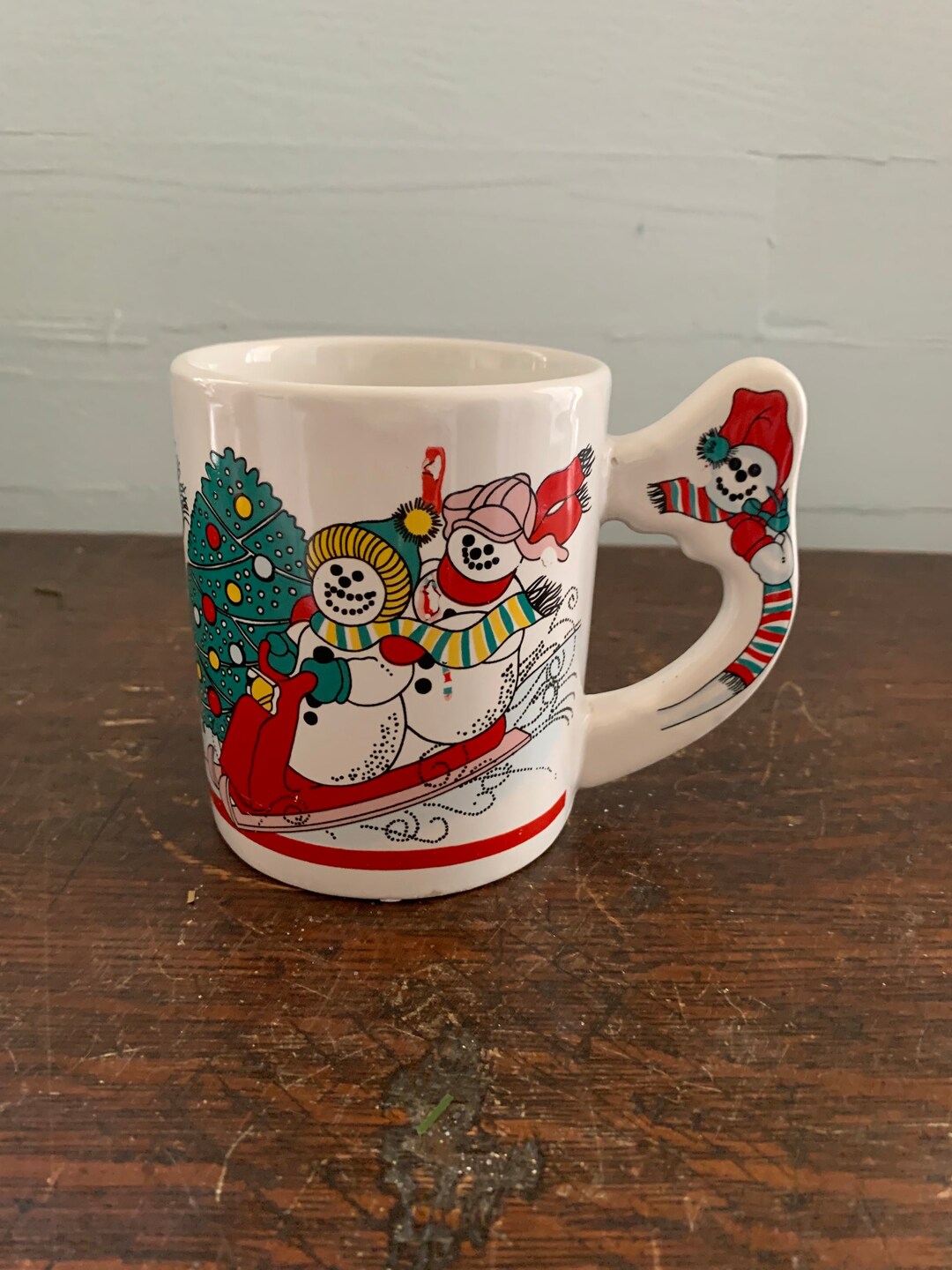 Vintage Alco Snow Family Mug - Etsy