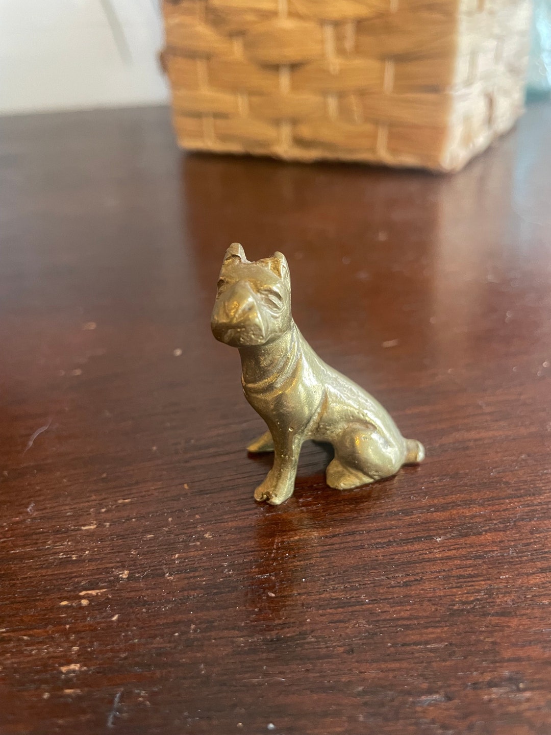 Miniature Brass Dog Figurine - Etsy
