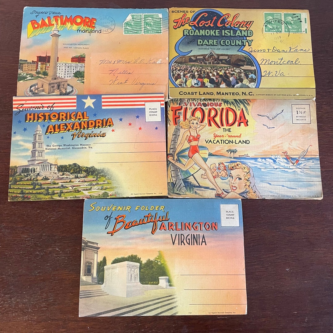 Souvenir Postcard Books - Set of Five - Etsy