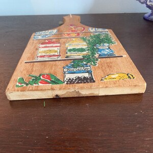 Vintage Wood Cutting Board With Painted Herbs maybe Nevco - Etsy