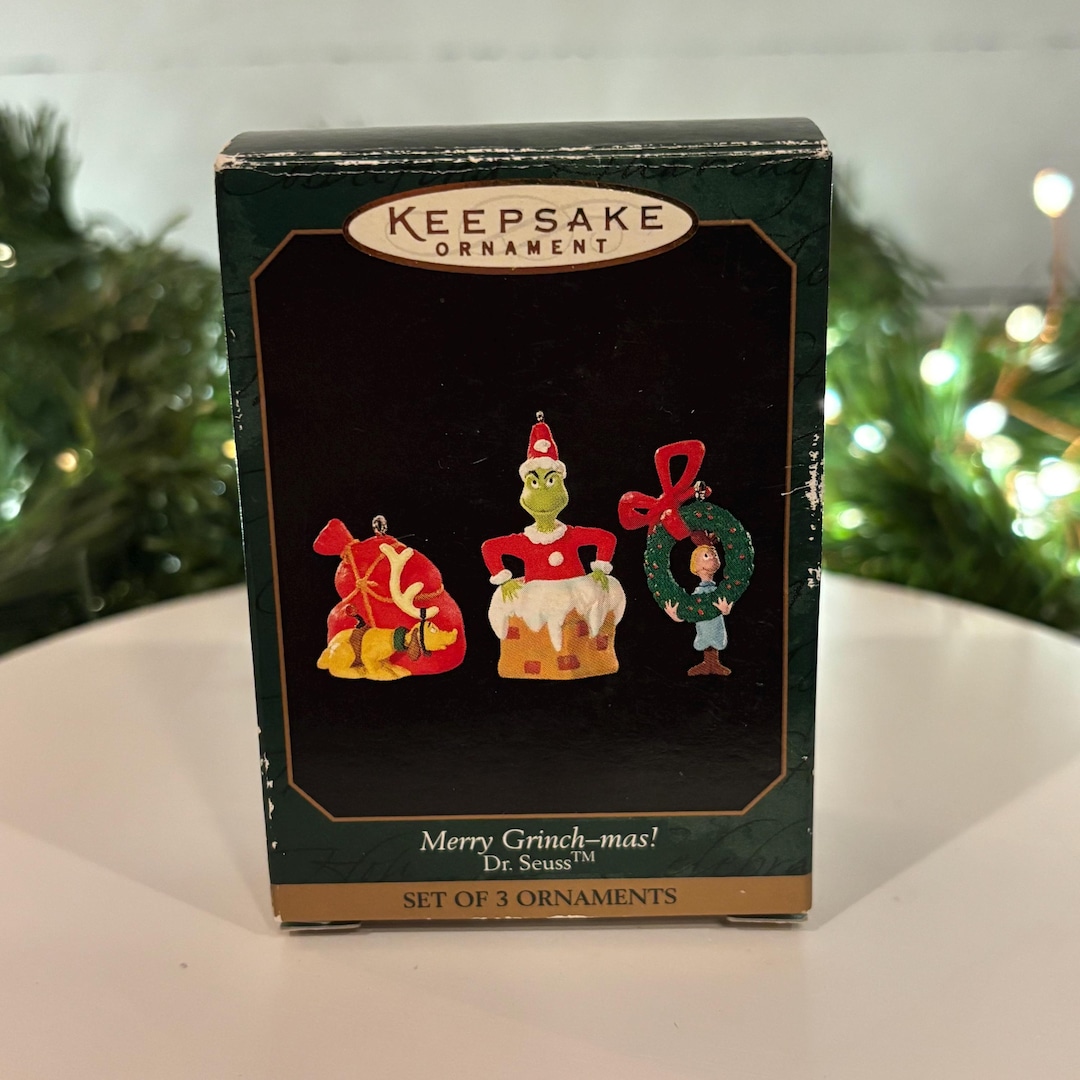 Merry Grinch-mas the Grinch Hallmark Keepsake Miniature Ornaments - Etsy