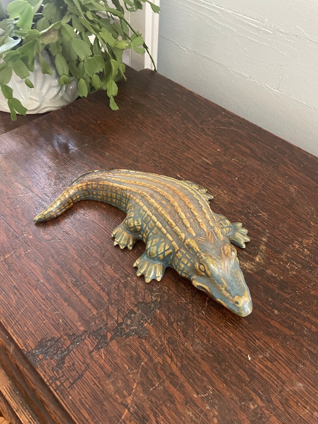 Blue Ceramic Alligator - Etsy