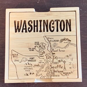 Washington State Puzzle Coaster Set - Etsy