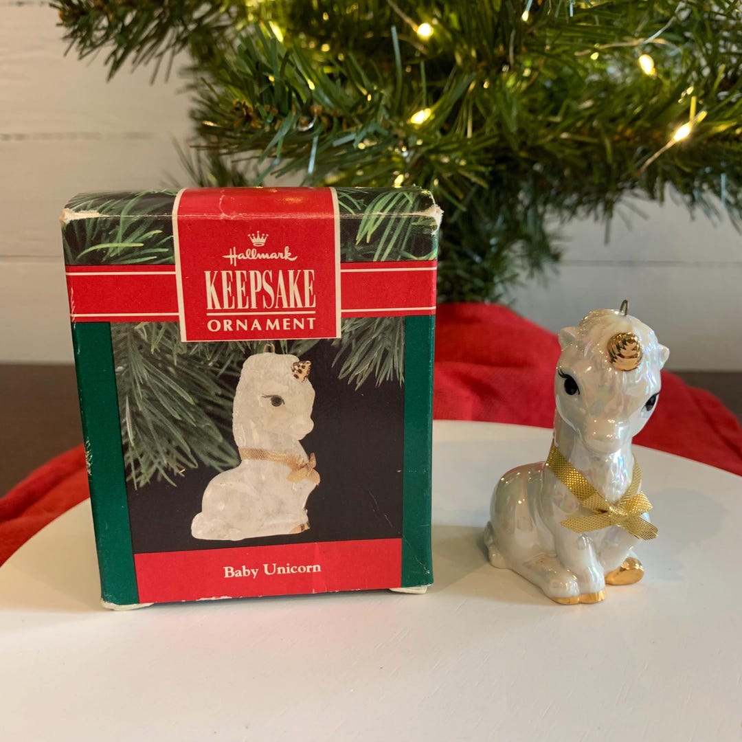 Baby Unicorn Hallmark Keepsake Fine Porcelain Ornament - 1990 - Etsy