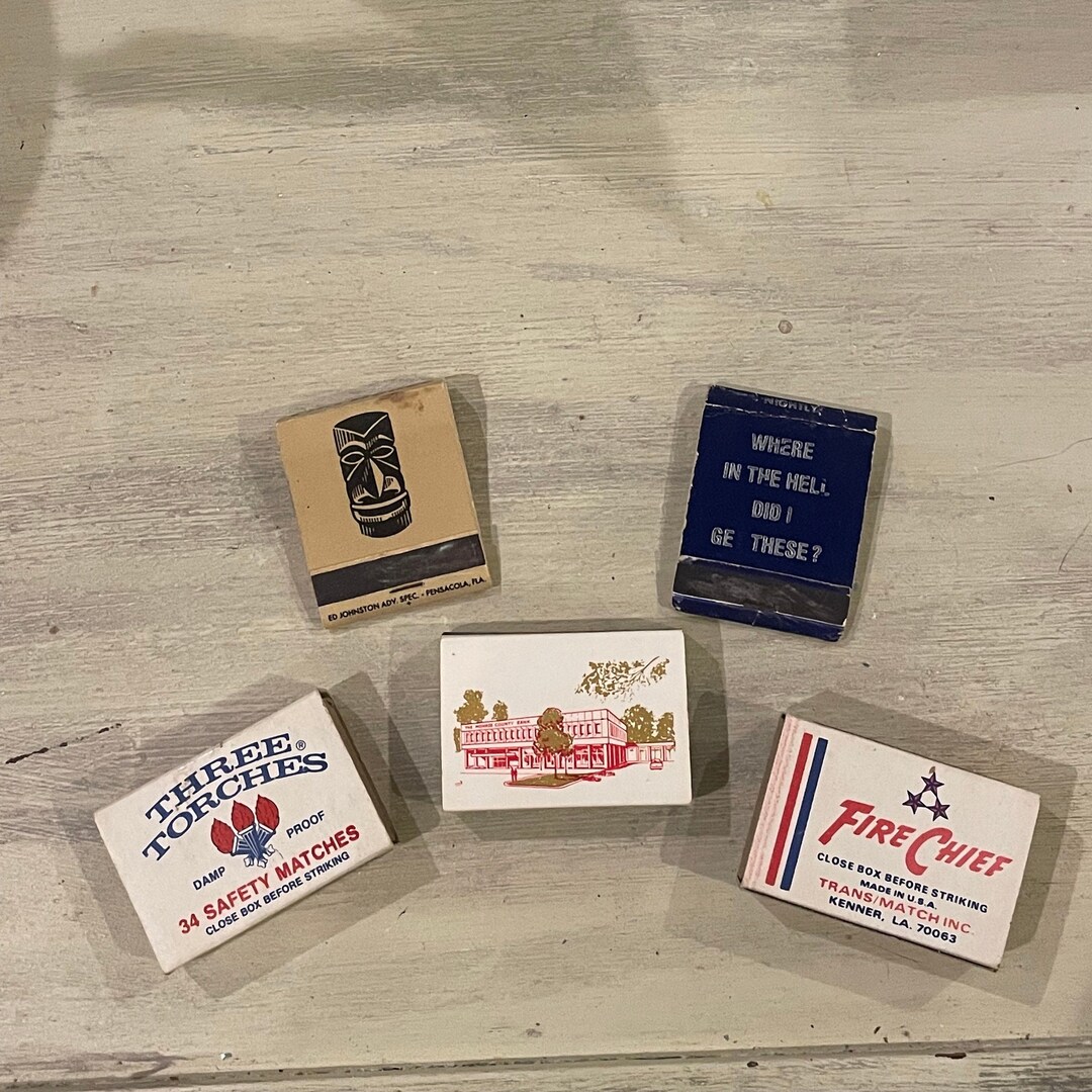 Vintage Matchbooks & Matchboxes Tiki House, Stop and Shop, Fire Chief ...