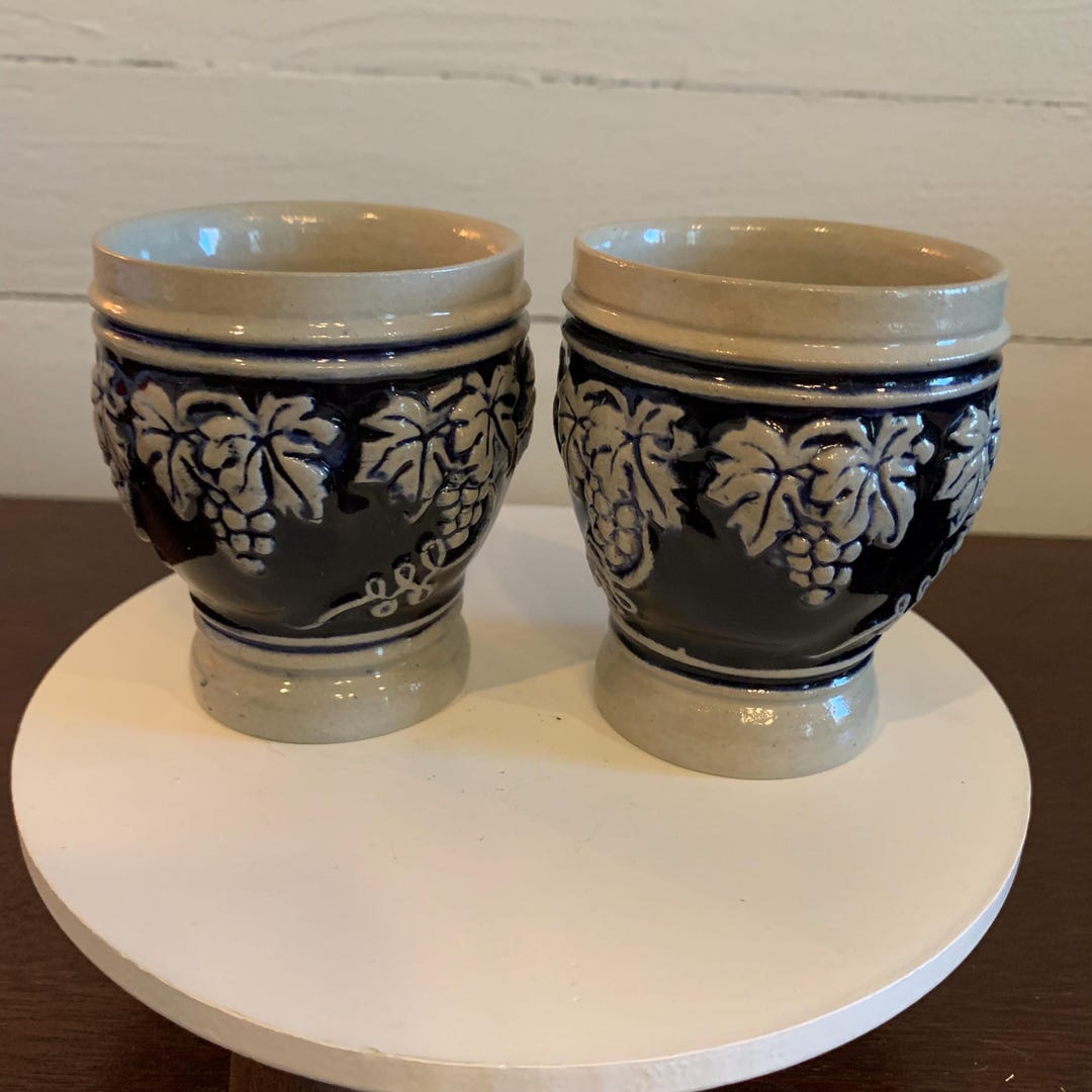 Vintage Zoller & Born German Pottery Wine Cup - Grape Vine Pattern - Etsy