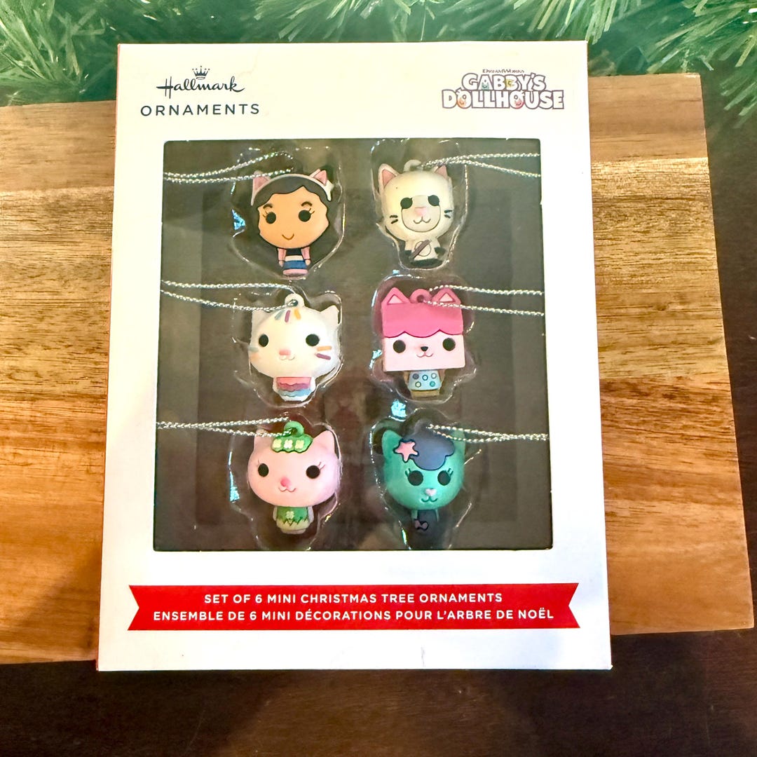 Gabby’s Dollhouse Hallmark Set of 6 Mini Ornaments - Gabby, Pandy Paws ...