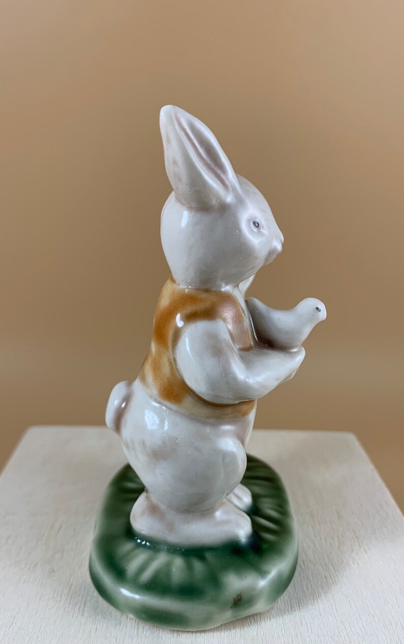 Vintage Albert Kessler Bunny Father and Son With Bird - Easter Decor - Etsy