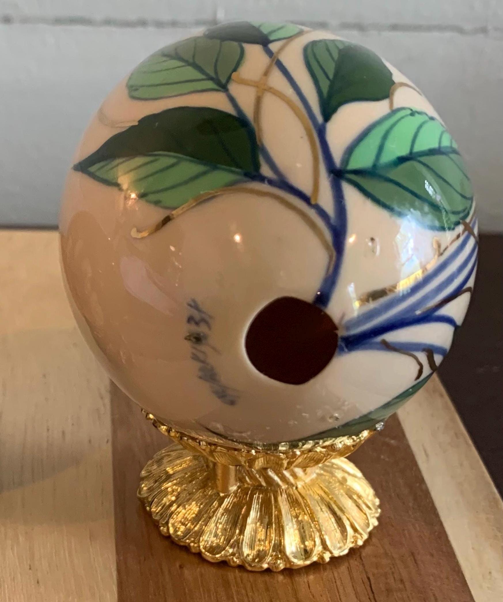 Painted Porcelain Egg - Signed C M Clark - Etsy