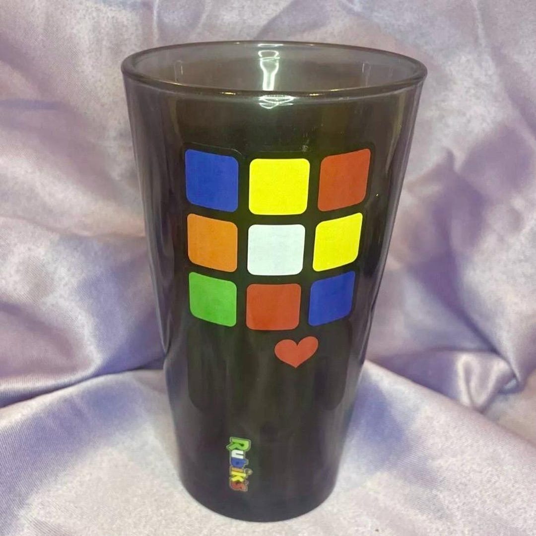 Rubik’s Cube Head and Heart Silhouette Pint Glass - Etsy