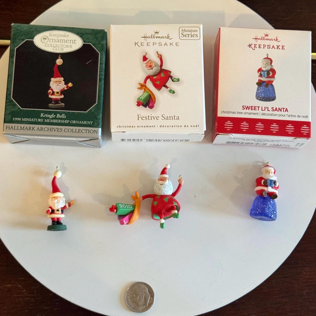 Hallmark Keepsake Miniature Santa Ornaments Choice of Three Kringle ...