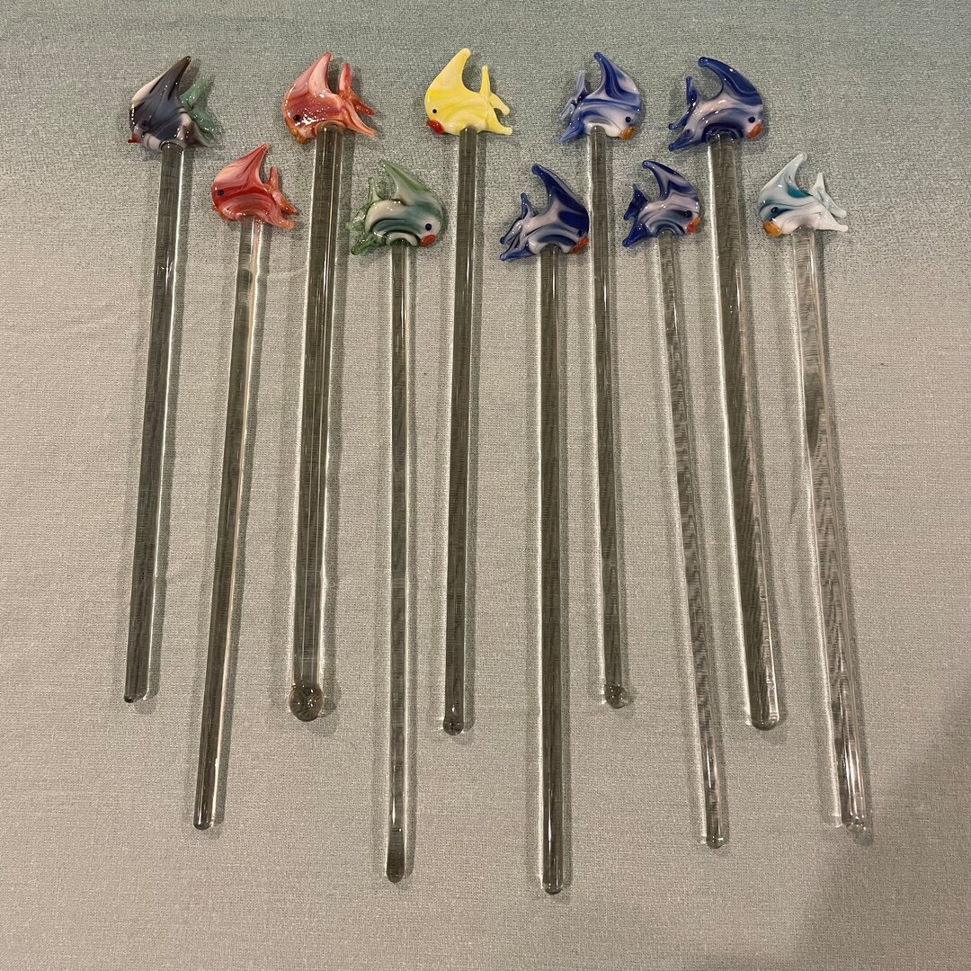 Glass Swizzle Sticks - Fish - Etsy