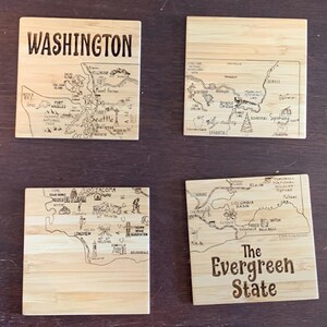 Washington State Puzzle Coaster Set - Etsy