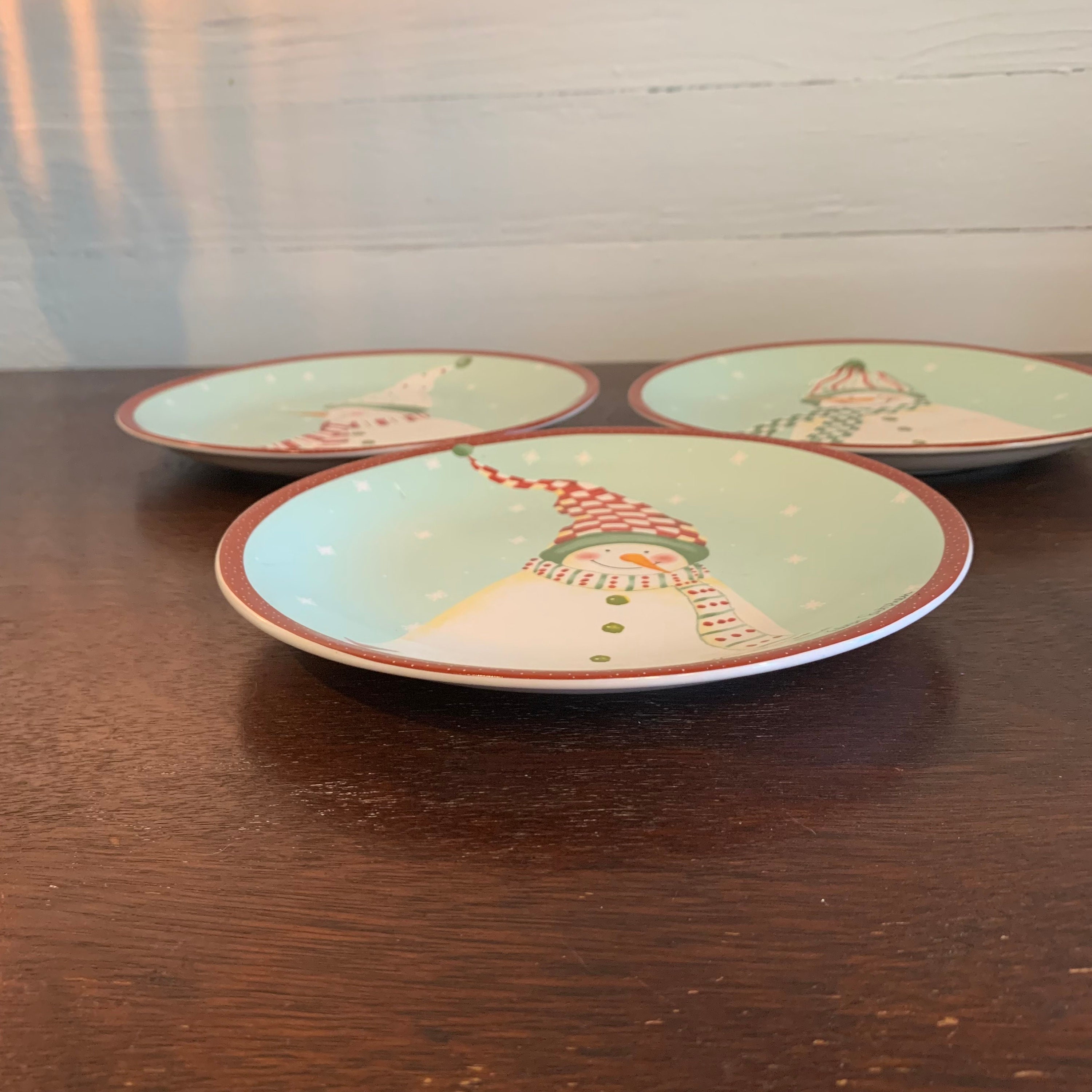 Nantucket Home Snowman Plates by Artist Karen Sutphen - Your Choice - Etsy
