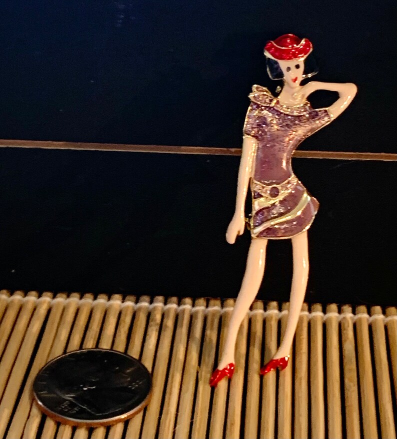 Adorable Vintage Flapper Pin - Etsy