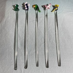 Glass Swizzle Sticks Elephant, Teddy Bear, Toucan, Cockatoo, Owl - Etsy