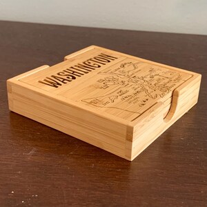 Washington State Puzzle Coaster Set - Etsy