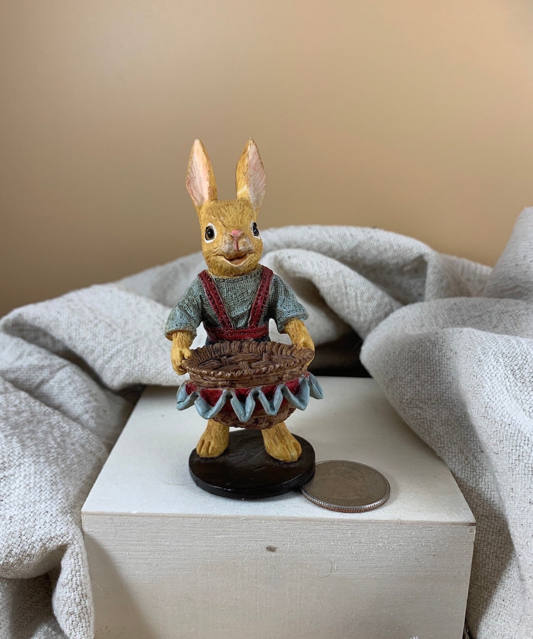 Dept 56 Resin Bunny With Basket - Etsy