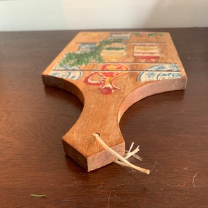 Vintage Wood Cutting Board With Painted Herbs maybe Nevco - Etsy