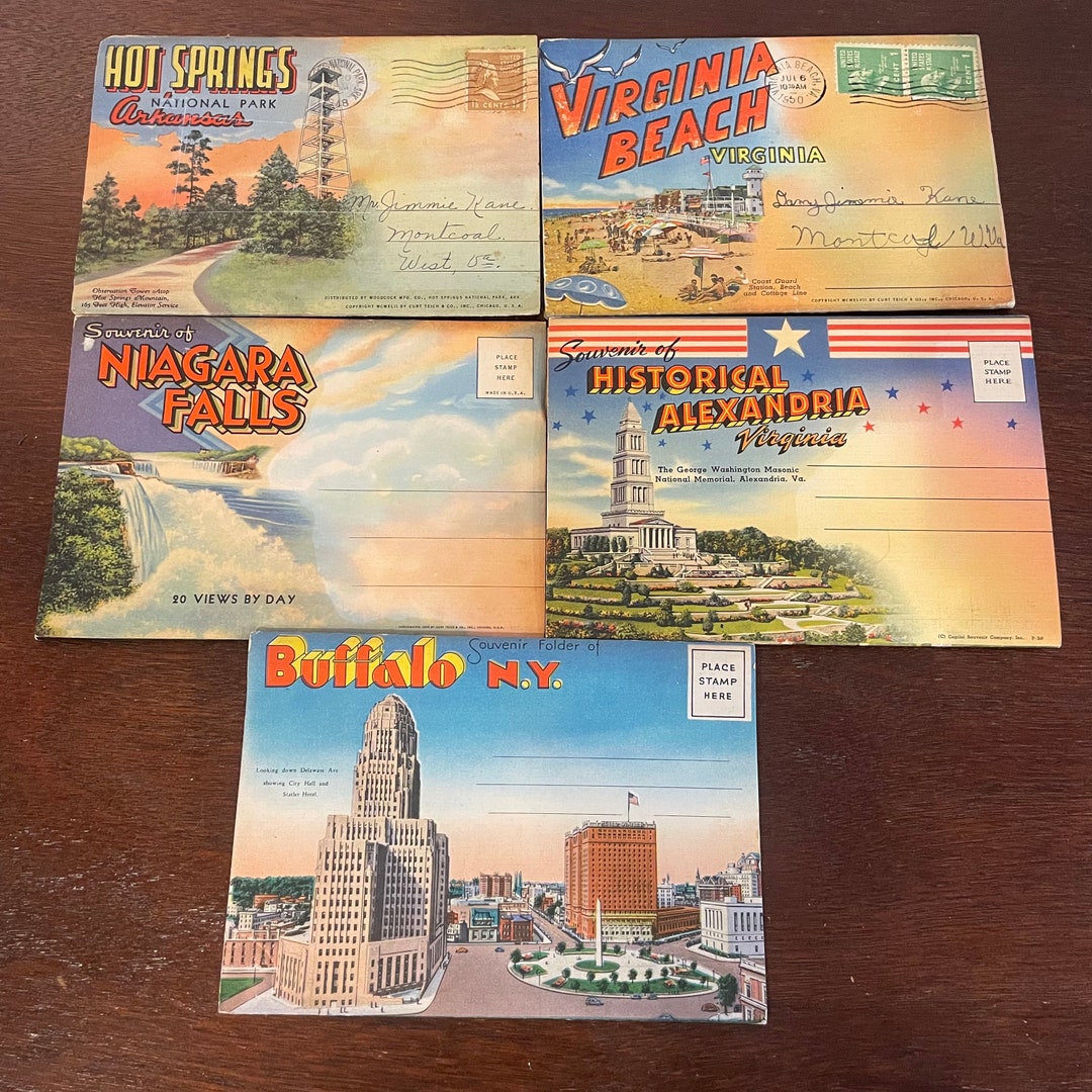 Souvenir Postcard Books - Set of Five - Etsy