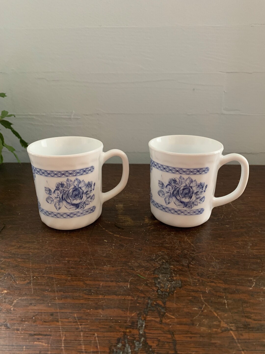 Vintage Arcopal French Country Milk Glass Coffee Mugs - Etsy