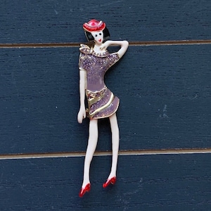 Adorable Vintage Flapper Pin - Etsy