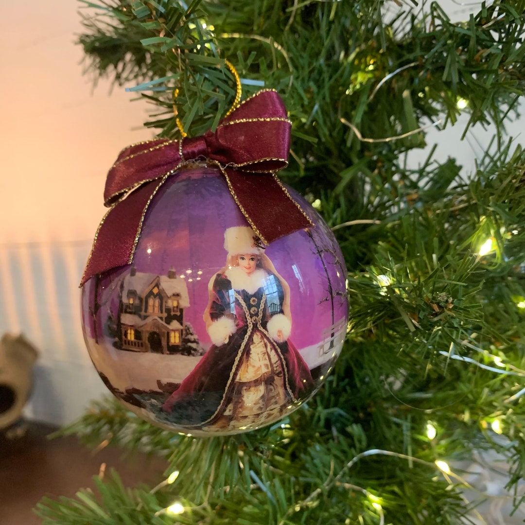Vintage Holiday Barbie Decoupage Christmas Ornament by Matrix - 1996 - Etsy