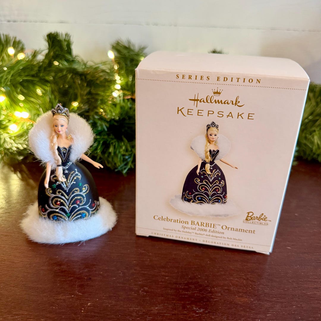 Celebration Barbie Hallmark Keepsake Ornament - Bob Mackie Dress - 7th ...