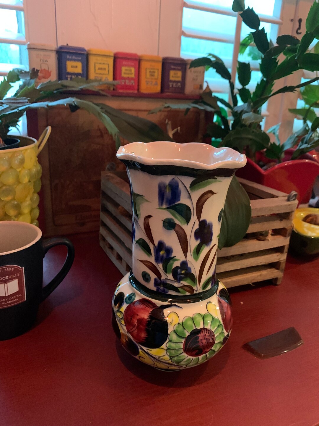 Vintage Mexican Pottery Vase - Etsy