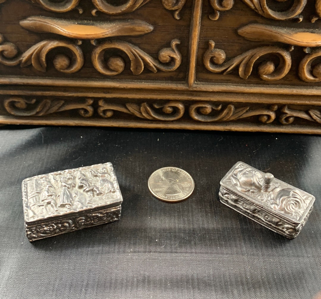 Choice of Tiny Vintage Pewter Trinket Boxes - Etsy