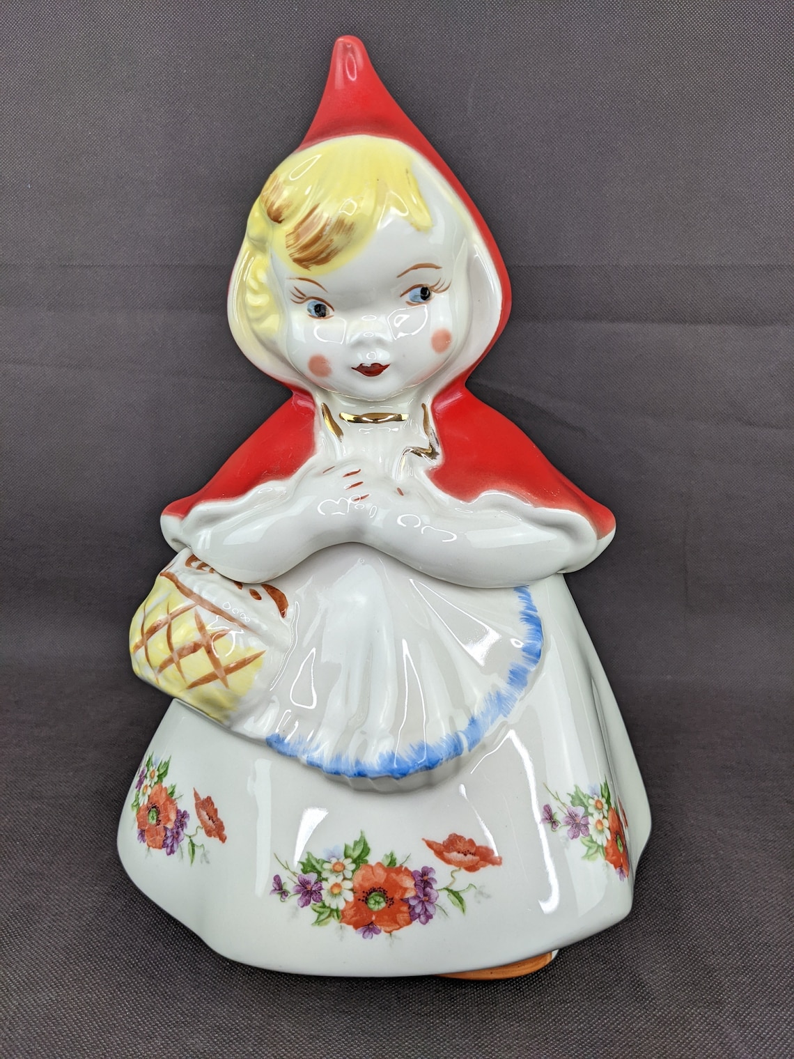 Vintage HULL Little Red Riding Hood Floral Ceramic Cookie Jar - Etsy