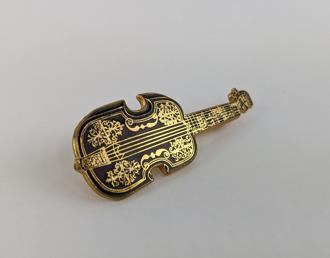 Vintage 1985 MMA Metropolitan Museum of Art Violin Guitar Gold Black ...