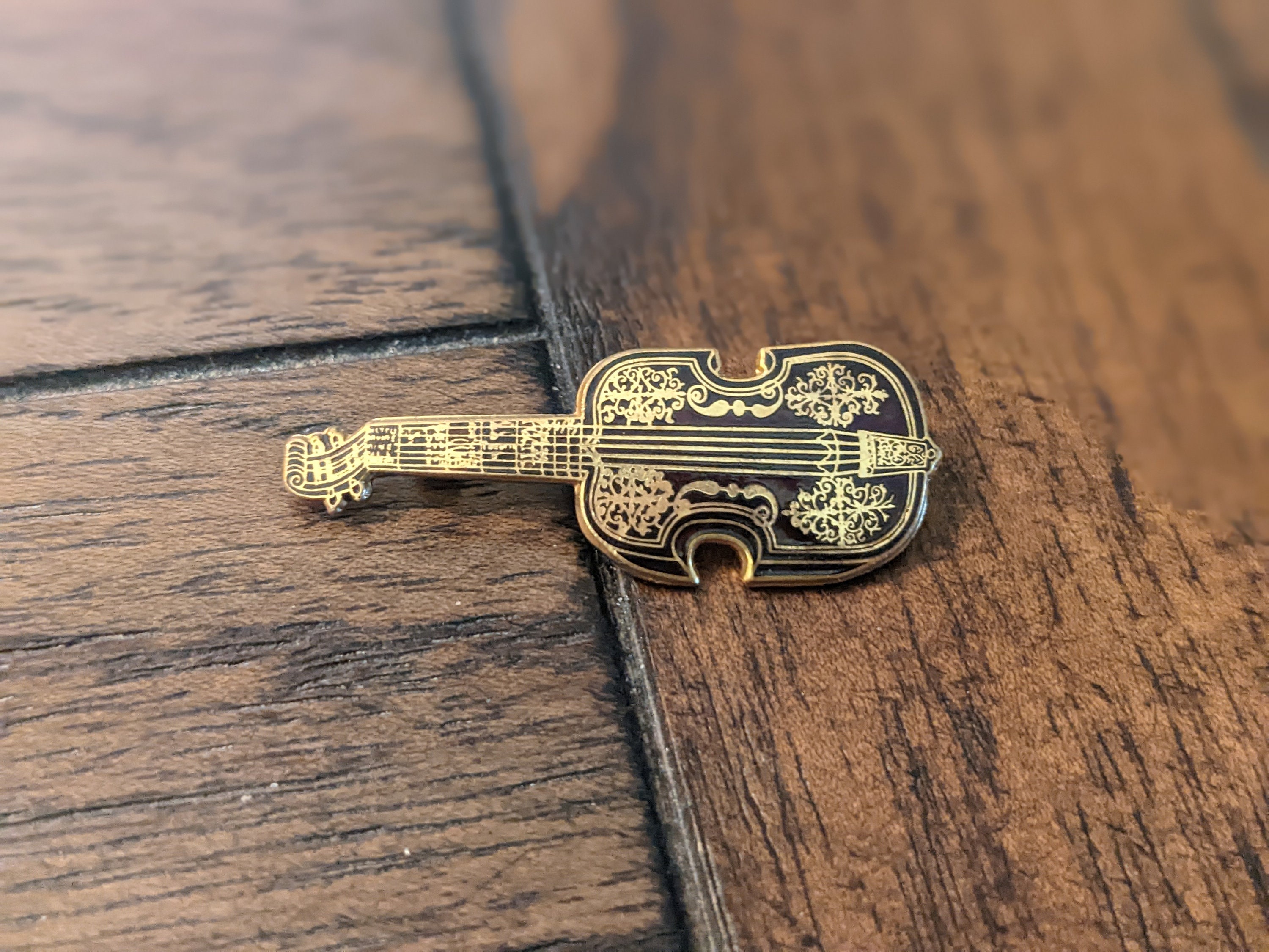 Vintage 1985 MMA Metropolitan Museum of Art Violin Guitar Gold Black ...