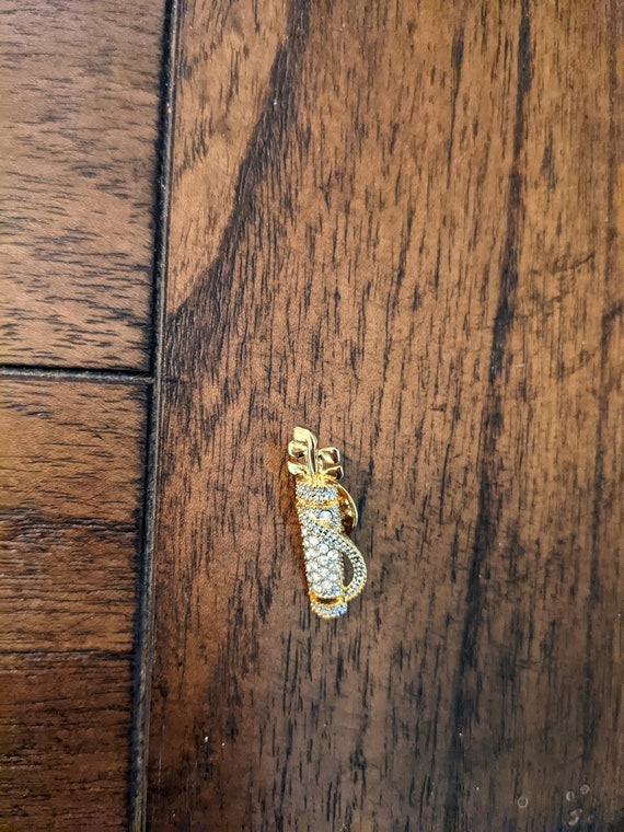 Vintage BALLOU REG'D Gold Tone White Crystal Rhinesto… - Gem