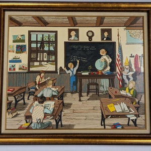 Vtg 1987 H Hargrove Dear Old School Days Art Print Limited Edition ...