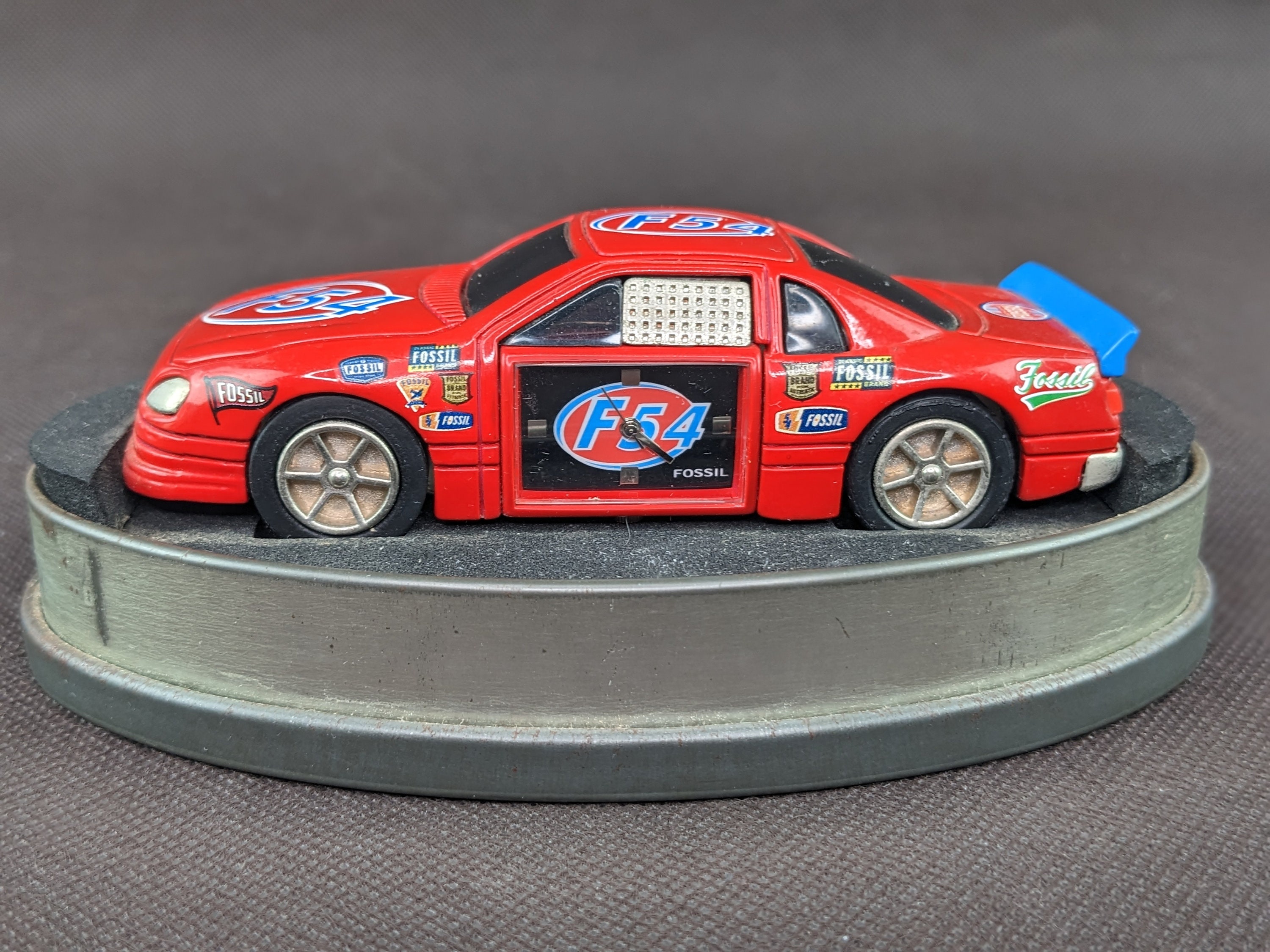 Fossil Limited Edition 2004 F54 Red Race Car Clock Timepiece Diecast ...